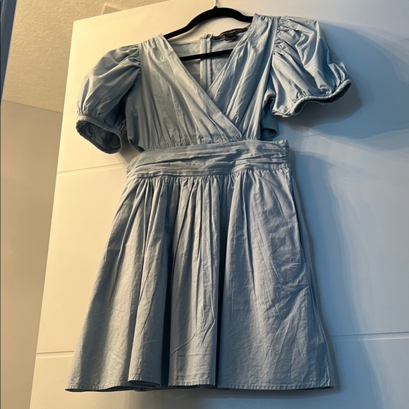 French Connection | Dresses | French Connection Sky Blue Puff Sleeve ...